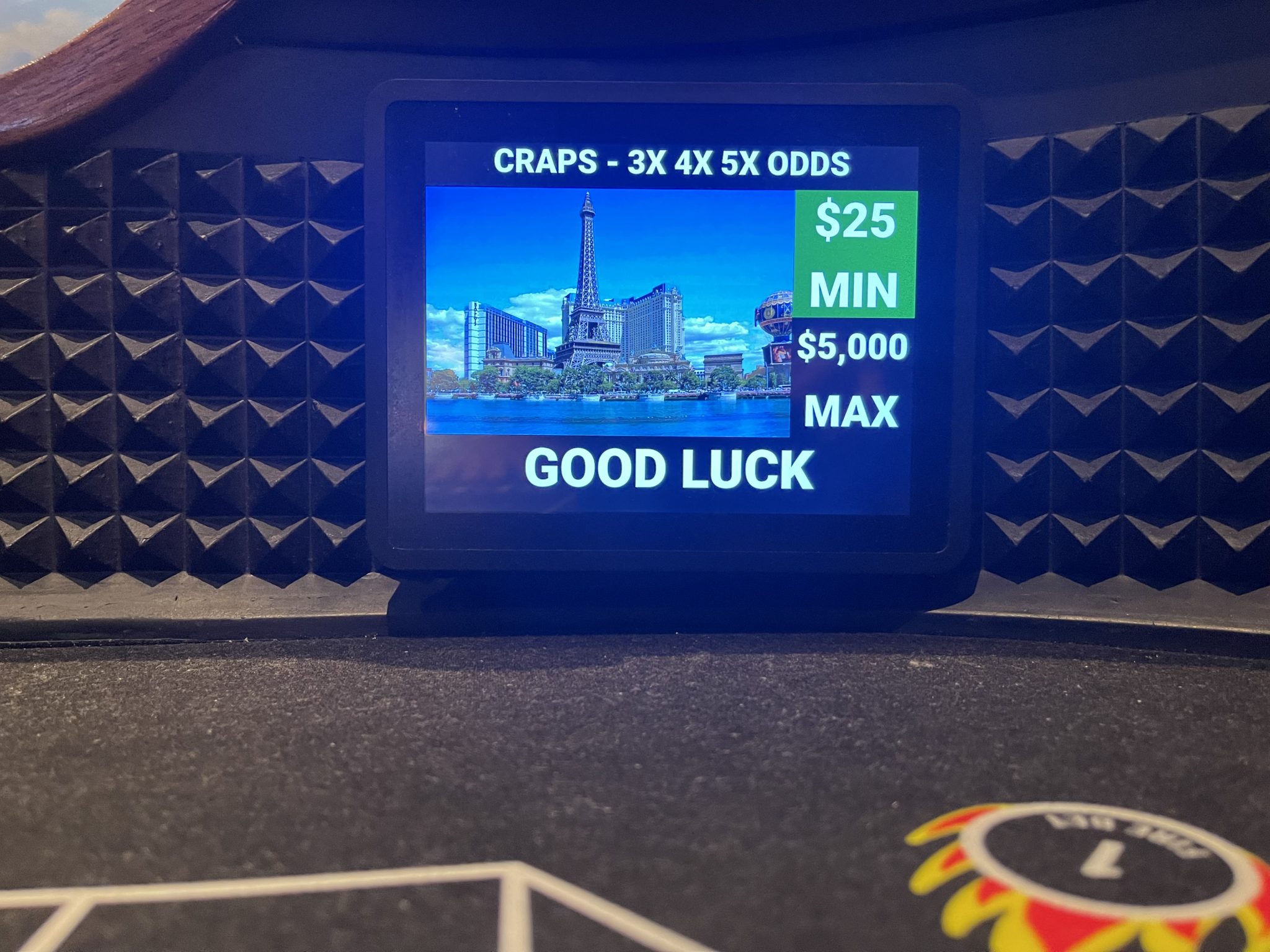 LCD Min Max Media Table Limit Signs - Casino Supplies and Services